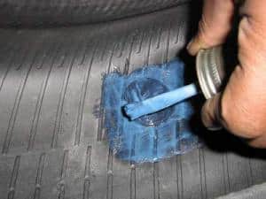 Tire patch + plug: A proper tire repair.